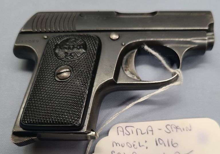 [REGULATED] Astra model 1916 Pistol Offered in 6.35mm - Dixon's Auction ...