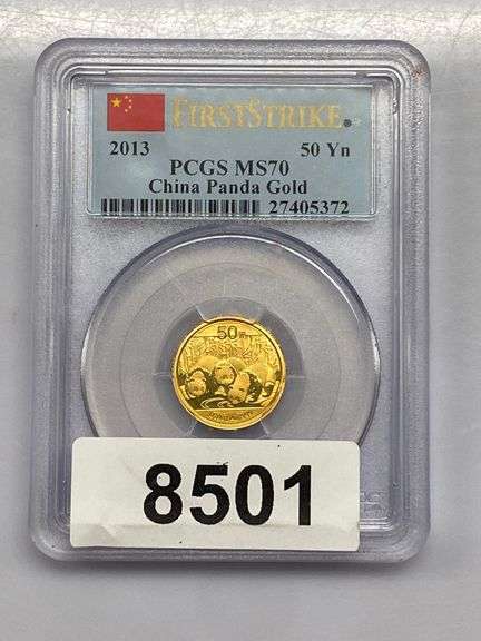2013 PCGS MS70 China Panda 50 Yn gold coin - Dixon's Auction at Crumpton