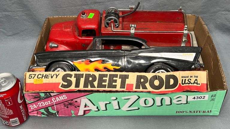 (2) Vintage toy vehicles-Tonka firetruck & Tim Mee Toy 57 Chevy - Dixon ...