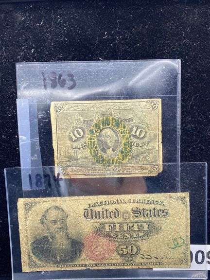 10 cent and 50 cent USA fractional currency notes 1773 and 1802 - Dixon ...