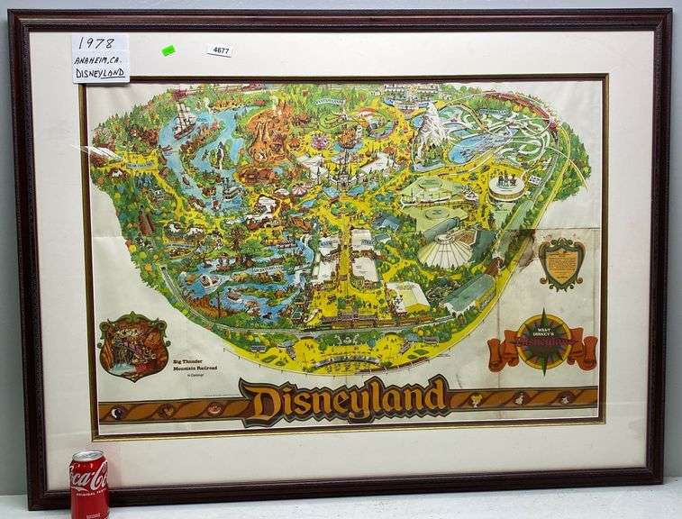 1978 Disneyland map framed - Dixon's Auction at Crumpton