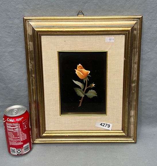 Alfredo Buccioni pietra dura rose plaque - Dixon's Auction at Crumpton
