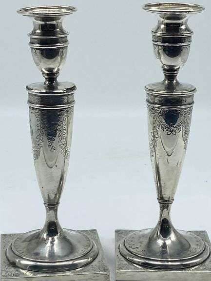 pr. of Shreve Crump & Low Weighted Sterling Silver Candlesticks - Dixon ...