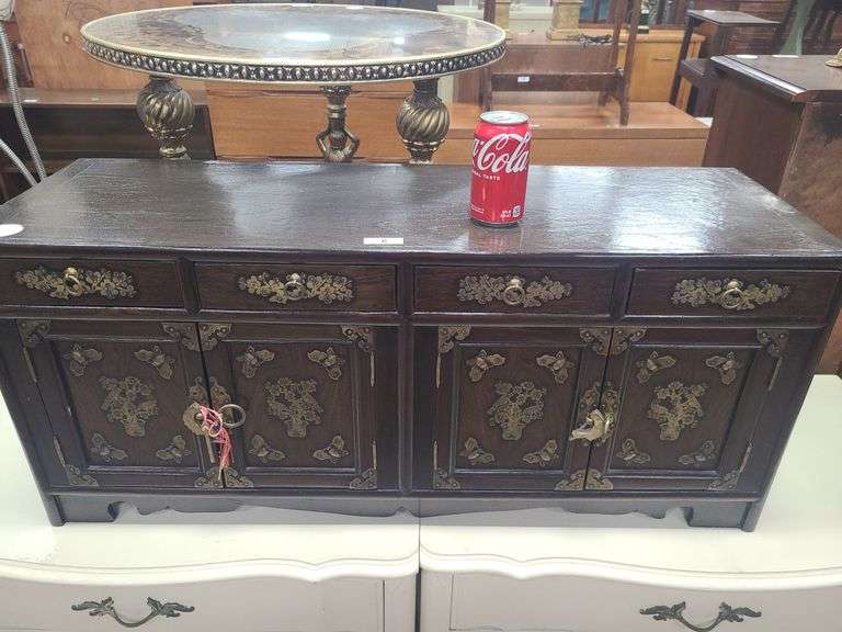 Korean brass mounted table-top cabinet - Dixon's Auction at Crumpton