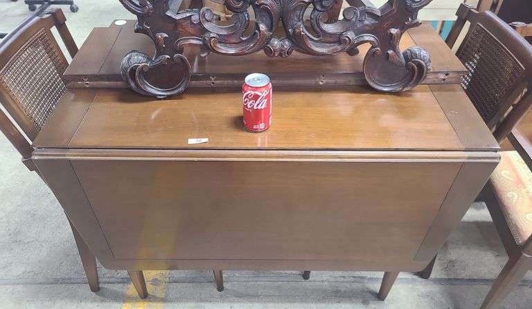 MCM dropleaf table and five chairs - Dixon's Auction at Crumpton