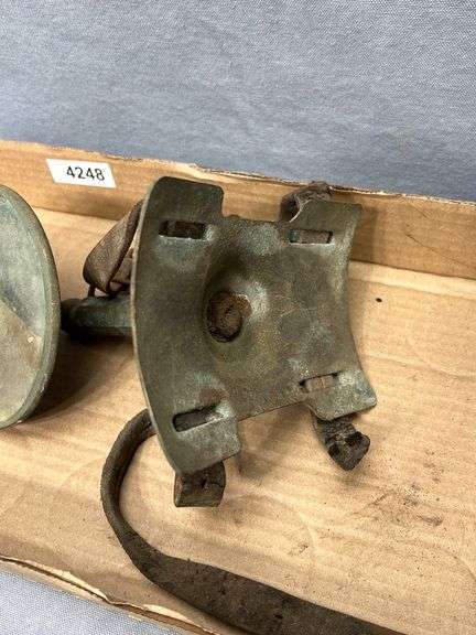 Antique Model A Spare Tire mirror w/ leather straps - Dixon's Auction ...