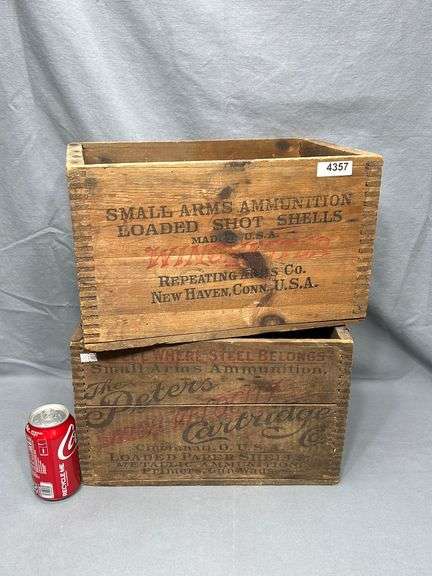 2 Vintage shotgun shell advertising crates - Dixon's Auction at Crumpton