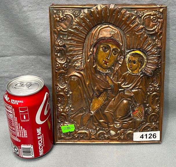 Russian copper clad icon - Dixon's Auction at Crumpton