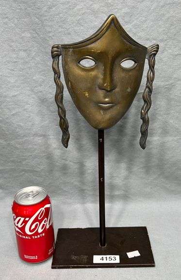 Art Deco style bronze mask sculpture - Dixon's Auction at Crumpton
