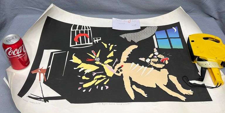 Rafael Barajus Doran serigraph - Dixon's Auction at Crumpton