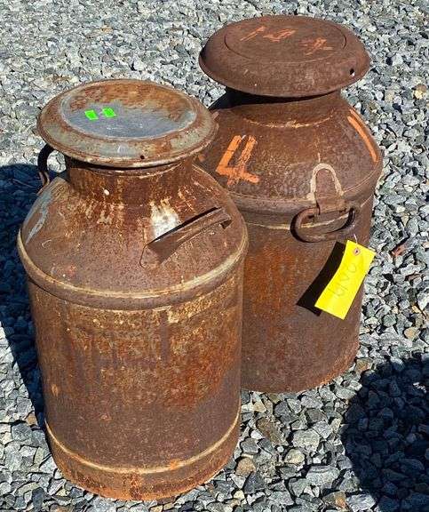 2 vintage milk cans - Dixon's Auction at Crumpton