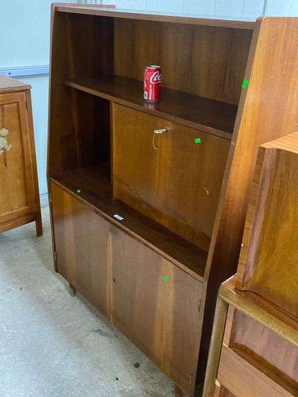 MCM bookcase with desk compartment - Dixon's Auction at Crumpton