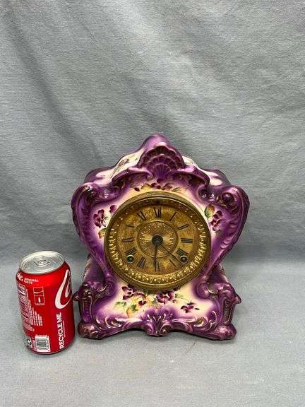 Antique porcelain mantle clock - Dixon's Auction at Crumpton