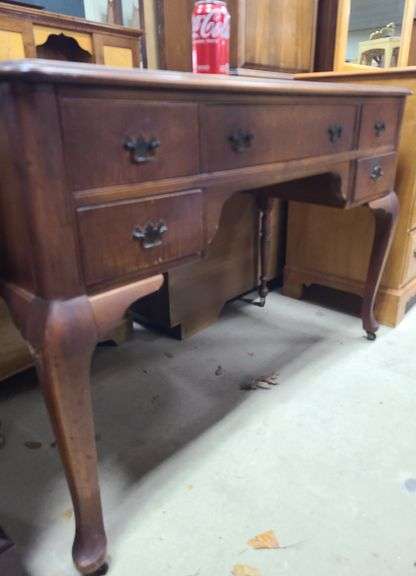 Colonial Revival curly maple vanity, top as-is - Dixon's Auction at ...
