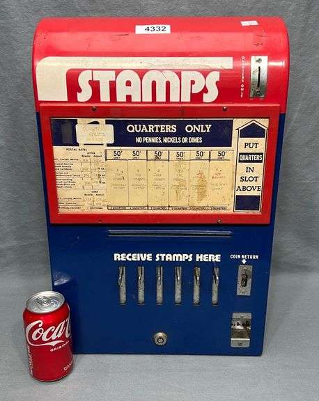 Vintage coin up stamp vending machine - Dixon's Auction at Crumpton