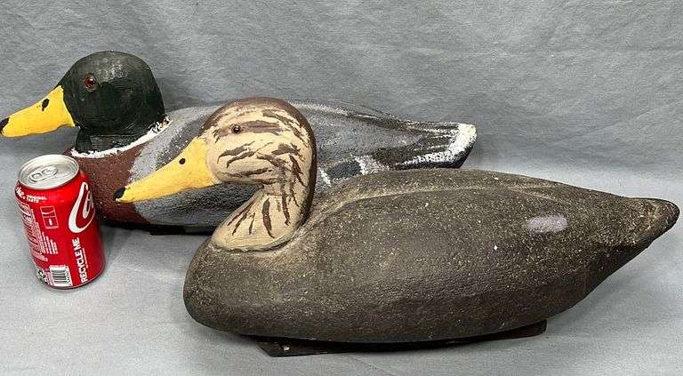 Pair mallard cork body decoys - Dixon's Auction at Crumpton