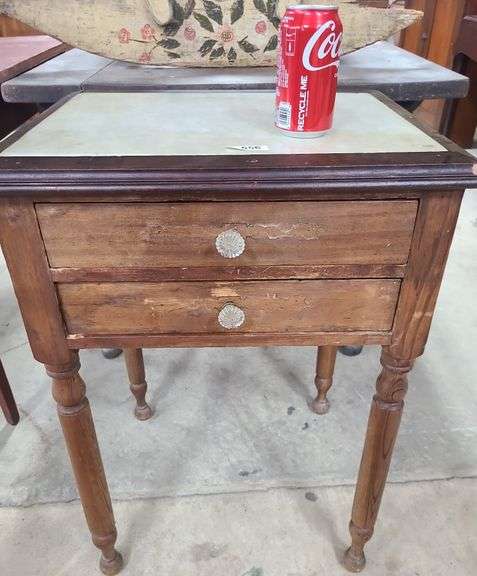 Southern Sheraton mixed woods marble-top biscuit table - Dixon's ...