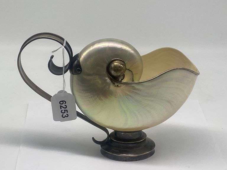 Sterling Silver Nautilus Shell Pitcher - Dixon's Auction at Crumpton