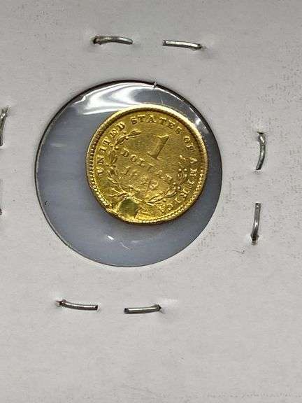 1849 US one dollar gold coin - Dixon's Auction at Crumpton
