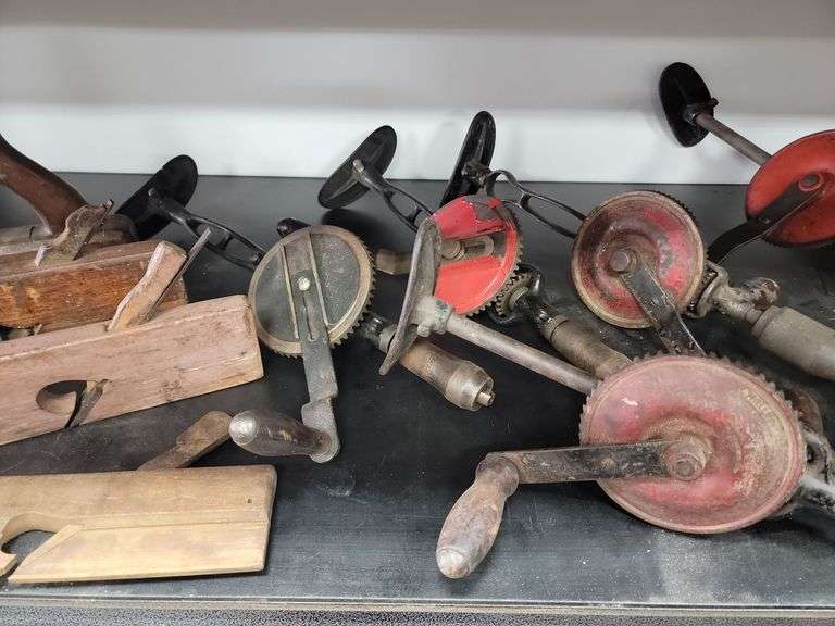 Lot Antique Hand PLanes, Drills etc - Dixon's Auction at Crumpton
