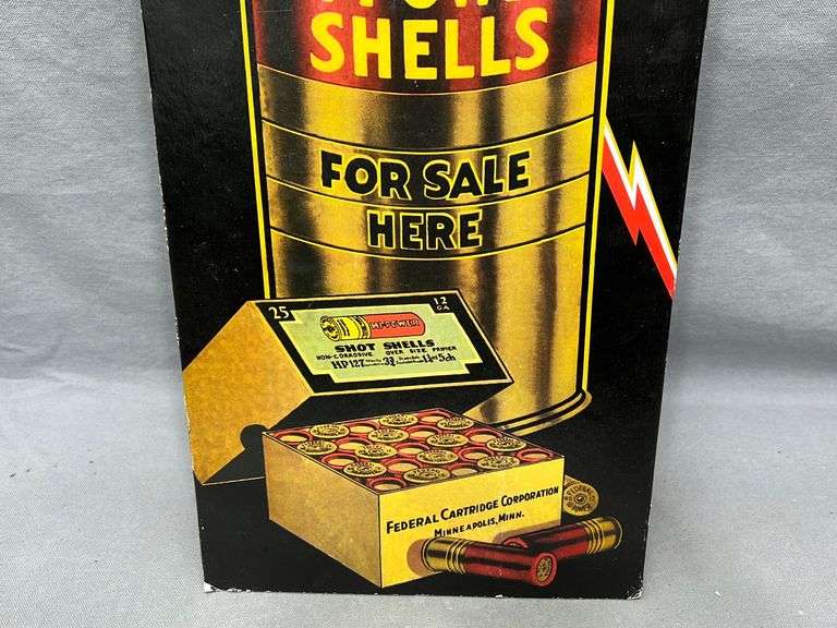 Federal Hi Power Shells easel back advertising sign - Dixon's Auction ...