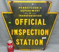 Vintage PA OFFICIAL INSPECTION STATION metal sign - Dixon's Auction at ...