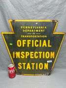 Vintage PA OFFICIAL INSPECTION STATION metal sign - Dixon's Auction at ...