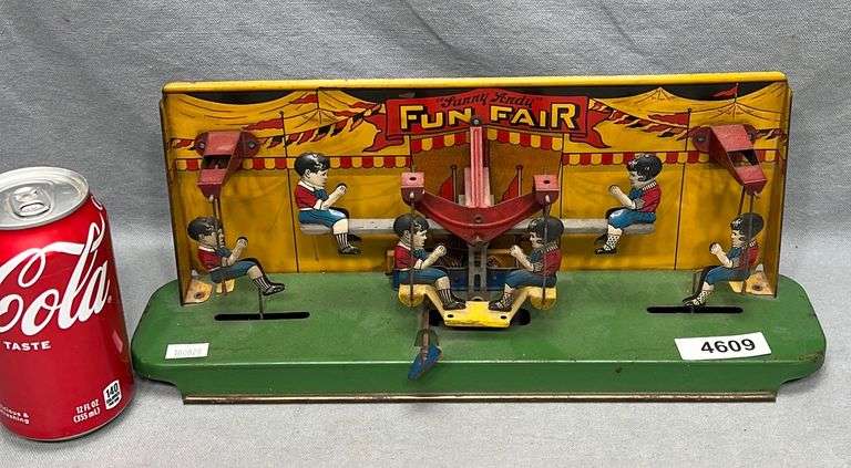 Vintage Sunny Andy Fun Fair tin wind up toy - Dixon's Auction at Crumpton
