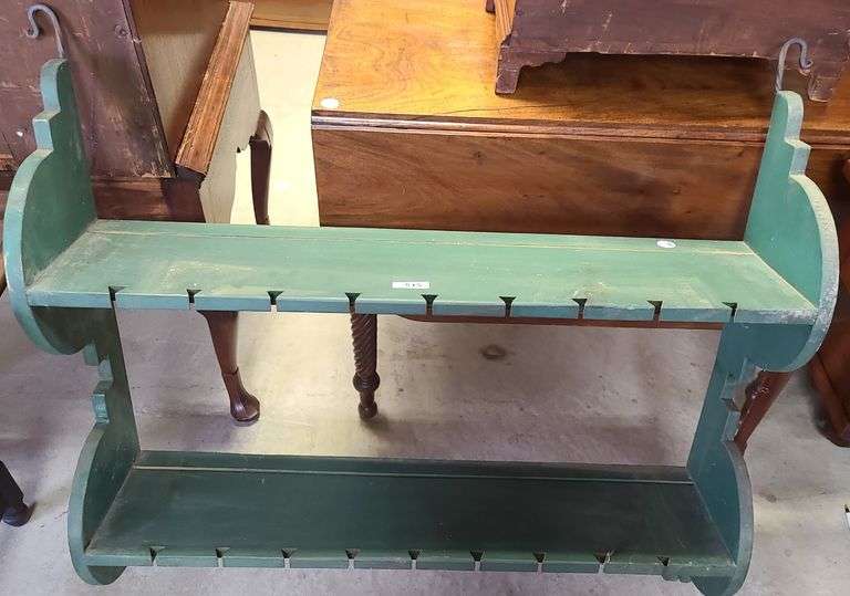 Primitive green spoon rack - Dixon's Auction at Crumpton