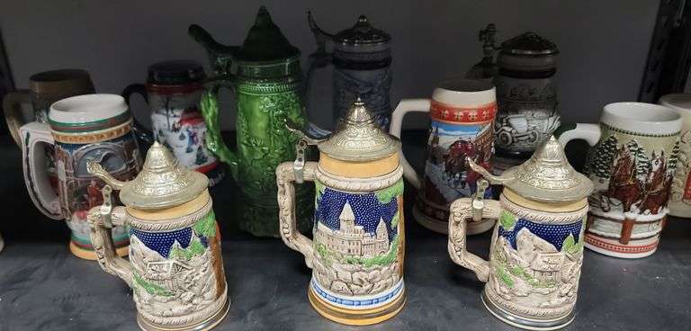 Lot Budweiser Type Beer Steins - Dixon's Auction at Crumpton