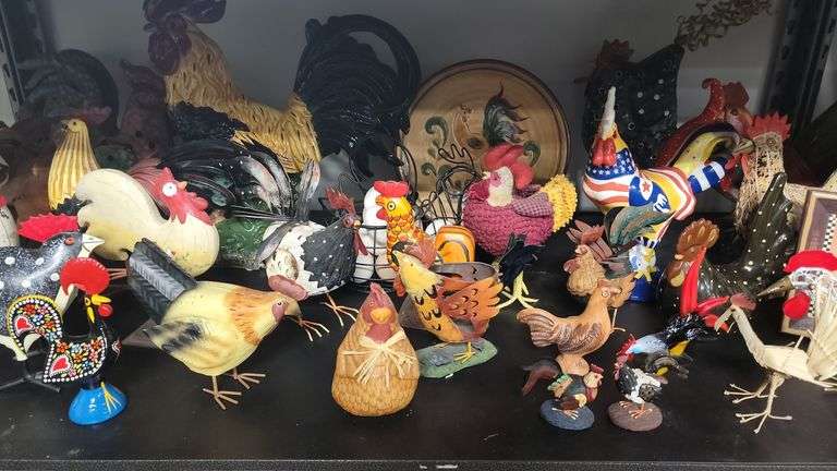 Collection of Rooster / Chicken Figures - Dixon's Auction at Crumpton