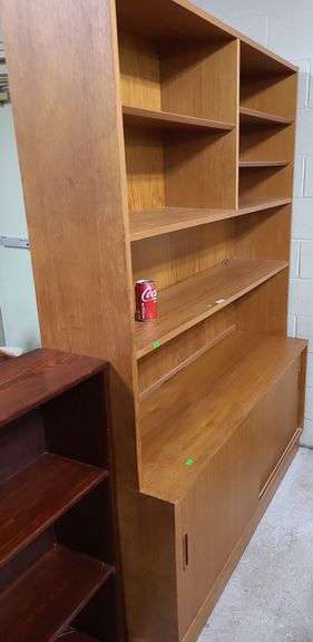Danish MCM style teak two-piece bookcase, minor chips - Dixon's Auction ...