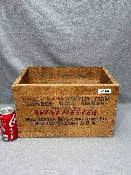 Antique Winchester shotgun shell wooden crate - Dixon's Auction at Crumpton