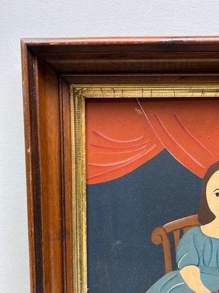 Folk art portrait painting - Dixon's Auction at Crumpton