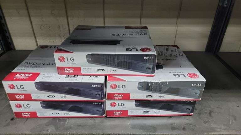 Lot of 5 LG DVD players, new in box. - Dixon's Auction at Crumpton