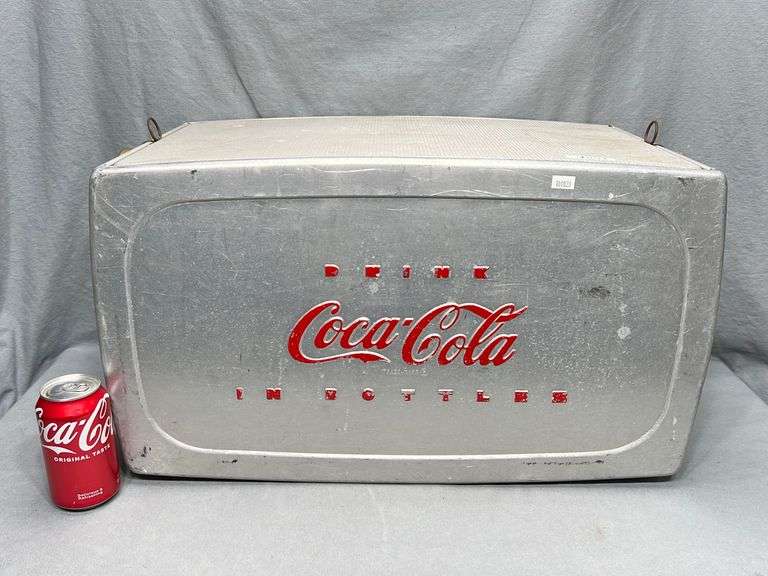 Vintage aluminum Coca Cola cooler - Dixon's Auction at Crumpton
