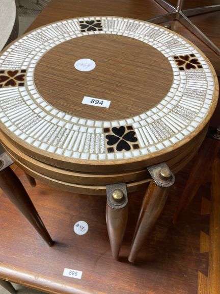 MCM tile-top stacking tables - Dixon's Auction at Crumpton