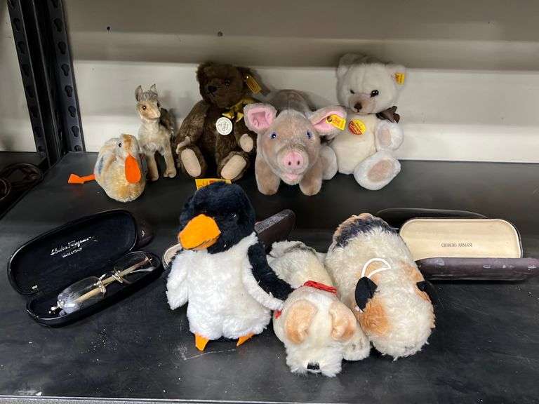 Lot Steiff Stuffed Animals, Branded Eyeglasses Etc - Dixon's Auction at ...