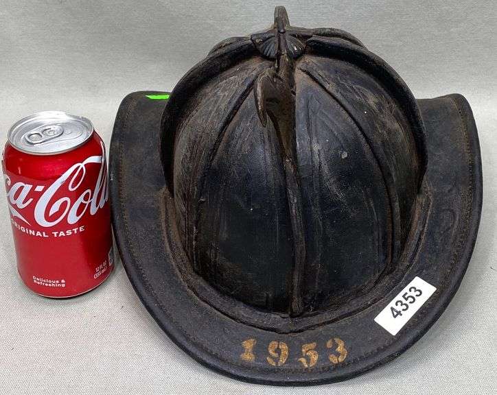 Antique leather fireman's helmet - Dixon's Auction at Crumpton