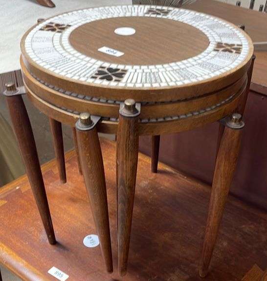 MCM tile-top stacking tables - Dixon's Auction at Crumpton