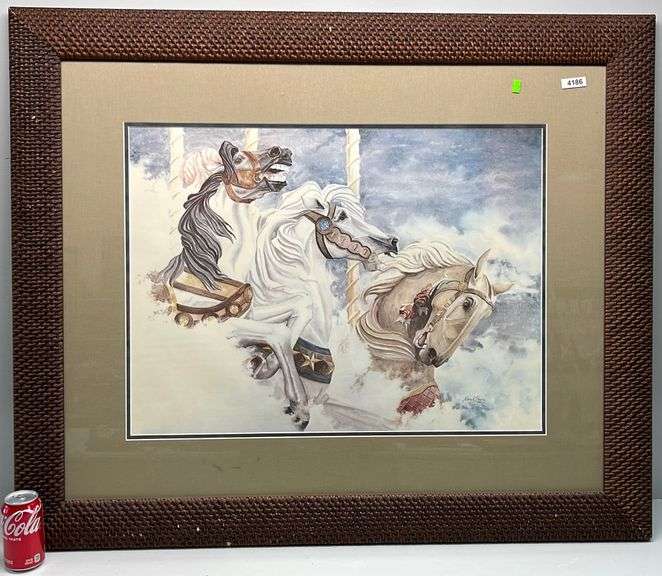 Signed Nancy H. Strailey Horse print - Dixon's Auction at Crumpton