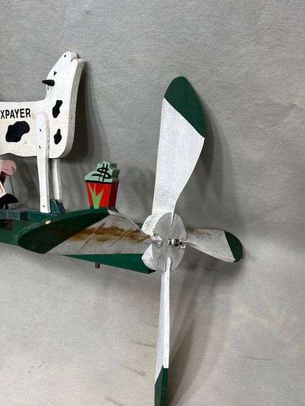 Folk art Uncle Sam milking cow whirligig - Dixon's Auction at Crumpton