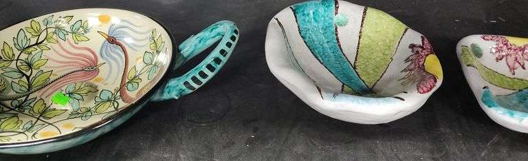 Lot (3)pcs Pauls Italian Painted Pottery Bowls - Dixon's Auction at ...