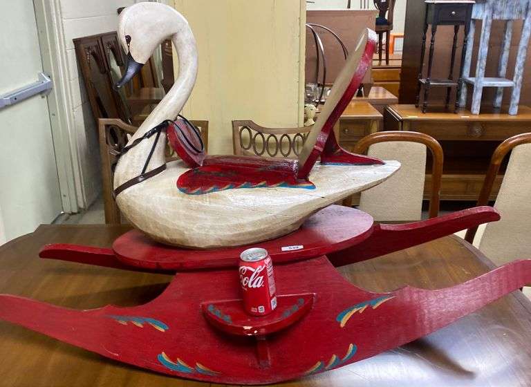 Folk art rocking swan - Dixon's Auction at Crumpton