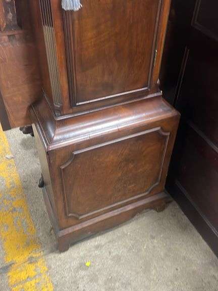 Regency T&J Upjohn London mahogany tall case clock, imperfections ...