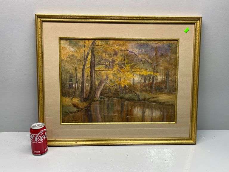 Thomas B Craig watercolor landscape painting - Dixon's Auction at Crumpton
