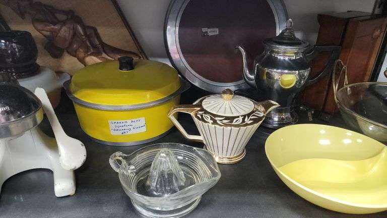 Lot MCM Style Kitchen Items, Graham Kerr Galloping Gourmet Pot Etc ...