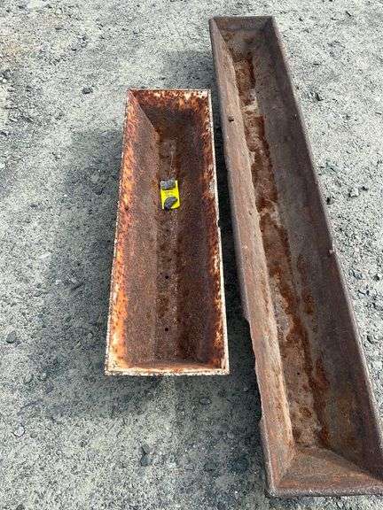 2 vintage metal feeding troughs - Dixon's Auction at Crumpton