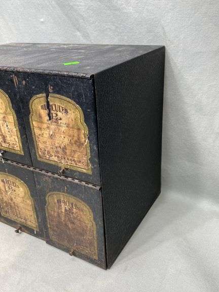 Vintage Hercules Drug Packing Inc. apothecary cabinet - Dixon's Auction ...