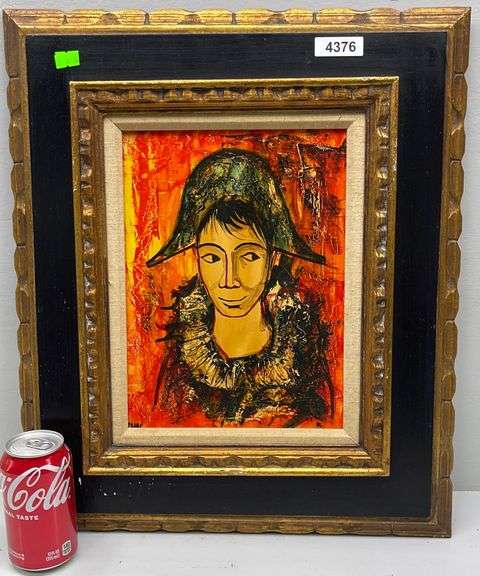 Pierre Mas MCM oil portrait painting - Dixon's Auction at Crumpton